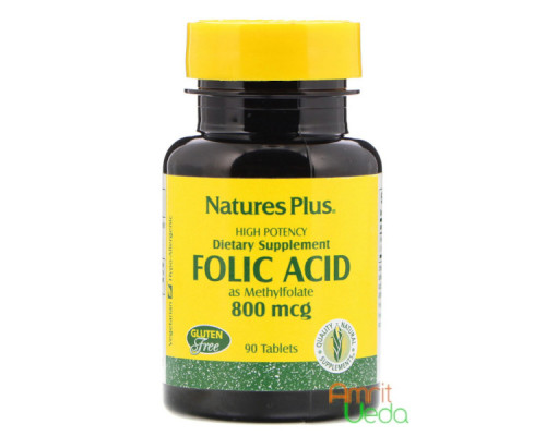 Folic acid 800 mcg Nature's Plus, 90 Tablets buy online at the best price in Europe!